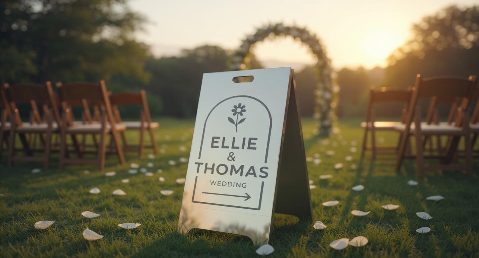 Custom Chrome A-frame Wedding Event Sidewalk Sign, Event Display Board ...