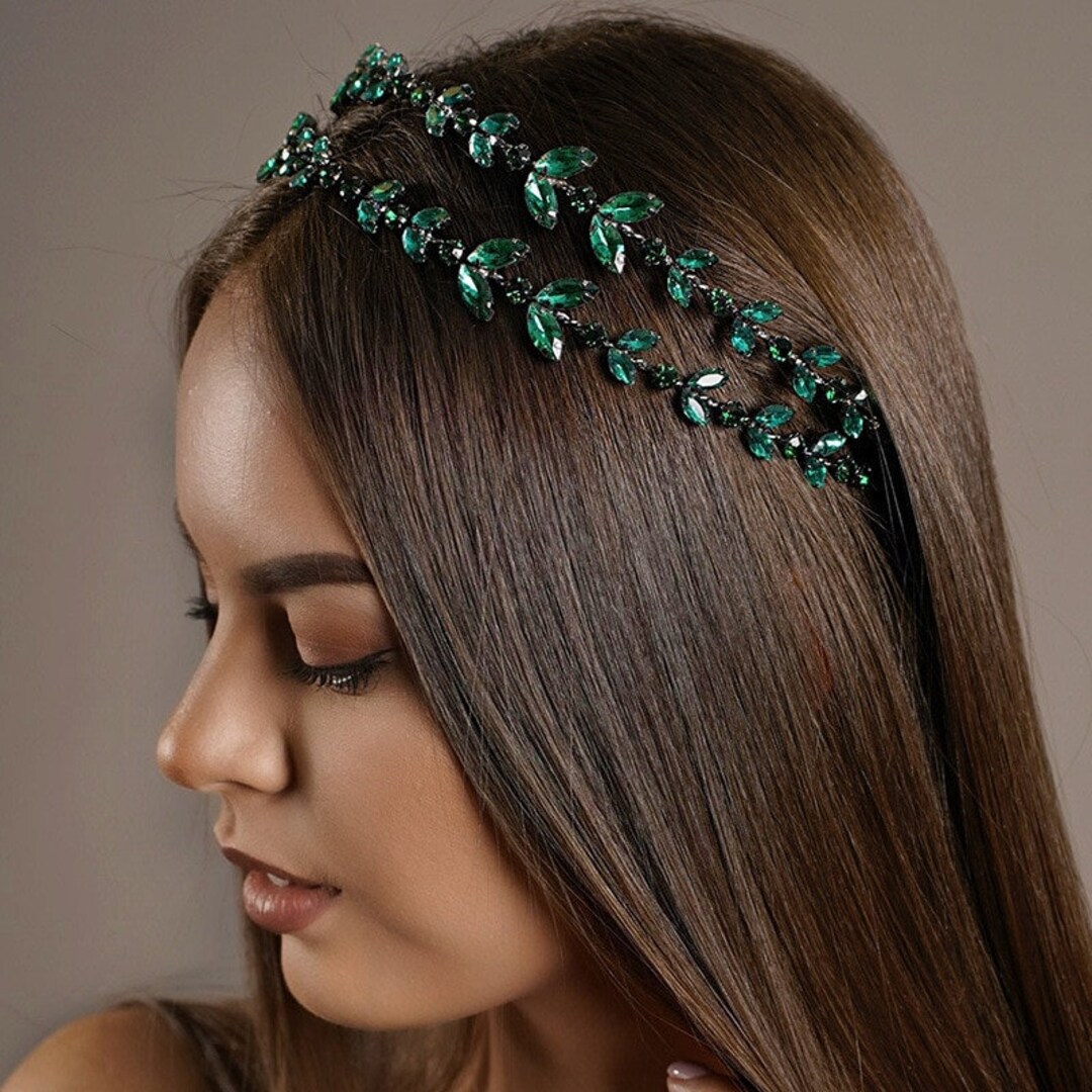 Emerald Green Crown Green Crystal Tiara Crystal Emerald - Etsy