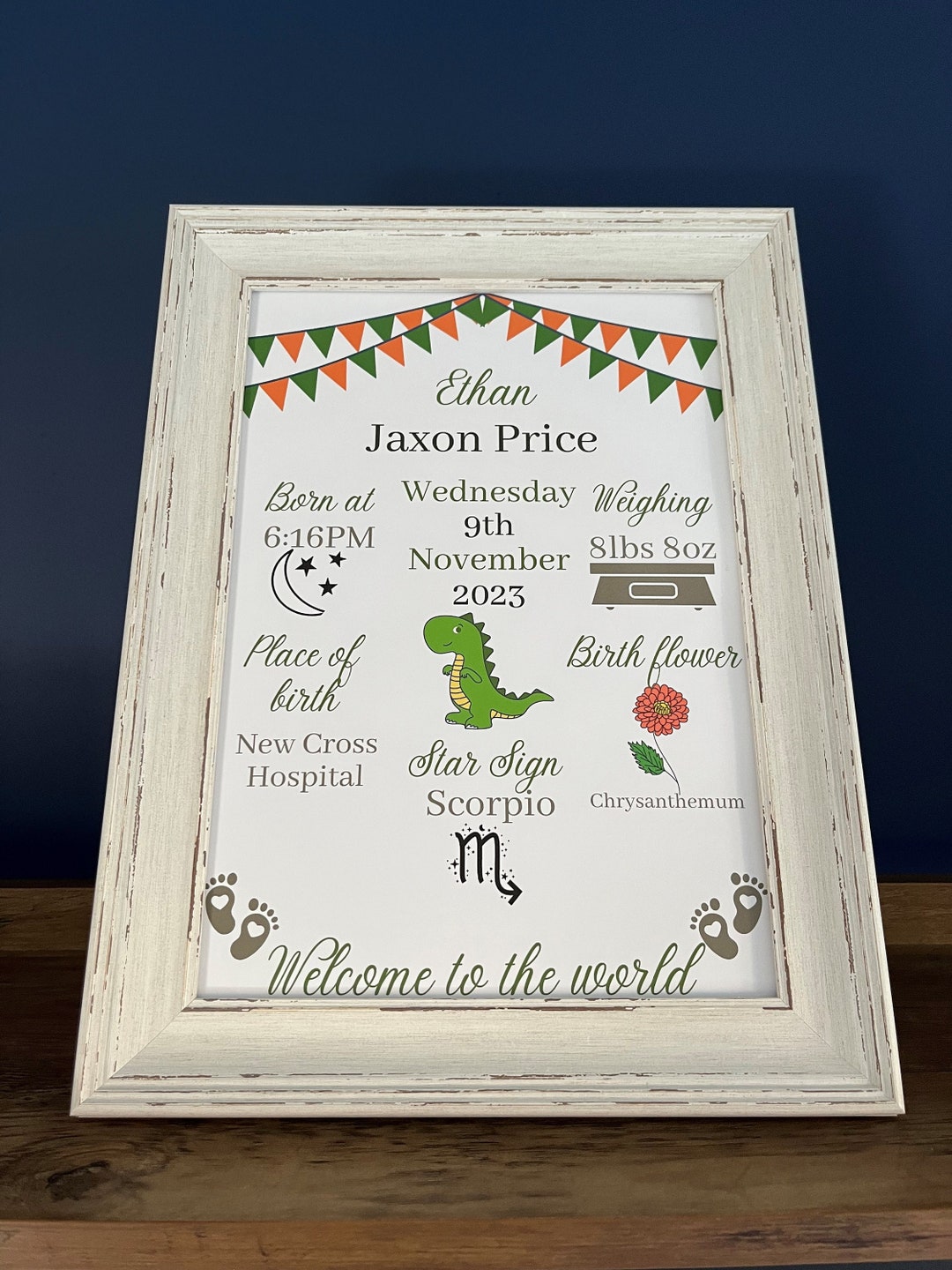 Baby Birth Statistics Print-new Baby-baby Boy-baby Girl-personalised ...