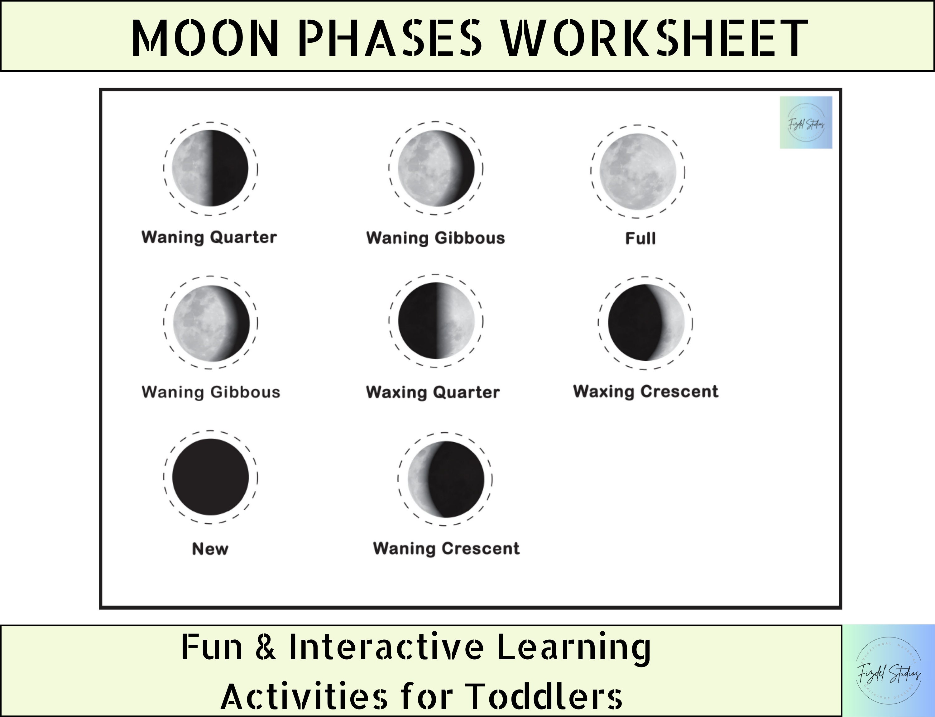 Moon Phases Solar System Activity Book Printable Preschool Learning ...