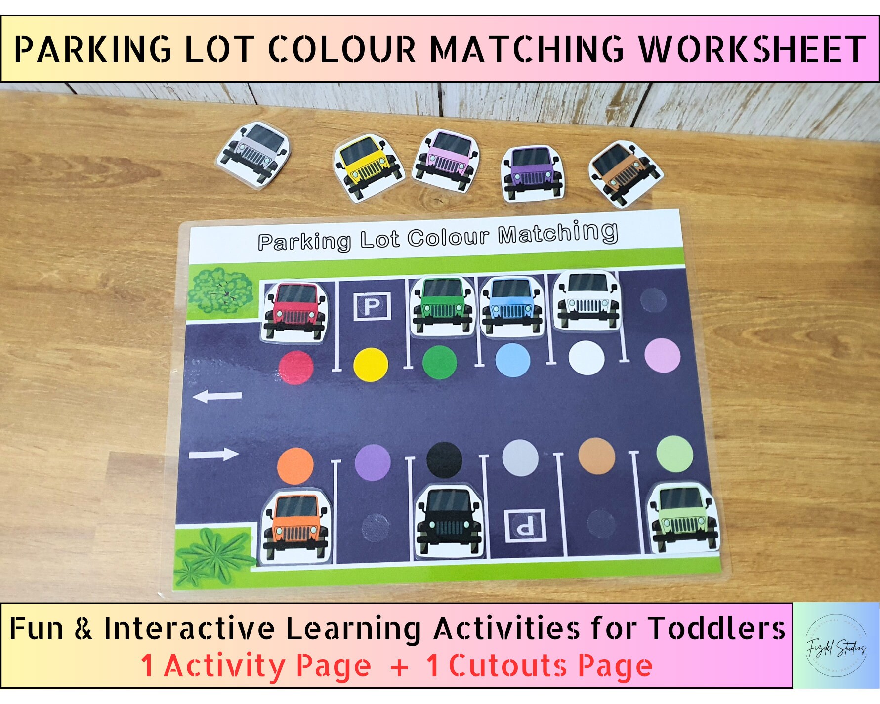 Colours Parking Lot Color Activity Book Printable Preschool Learning ...