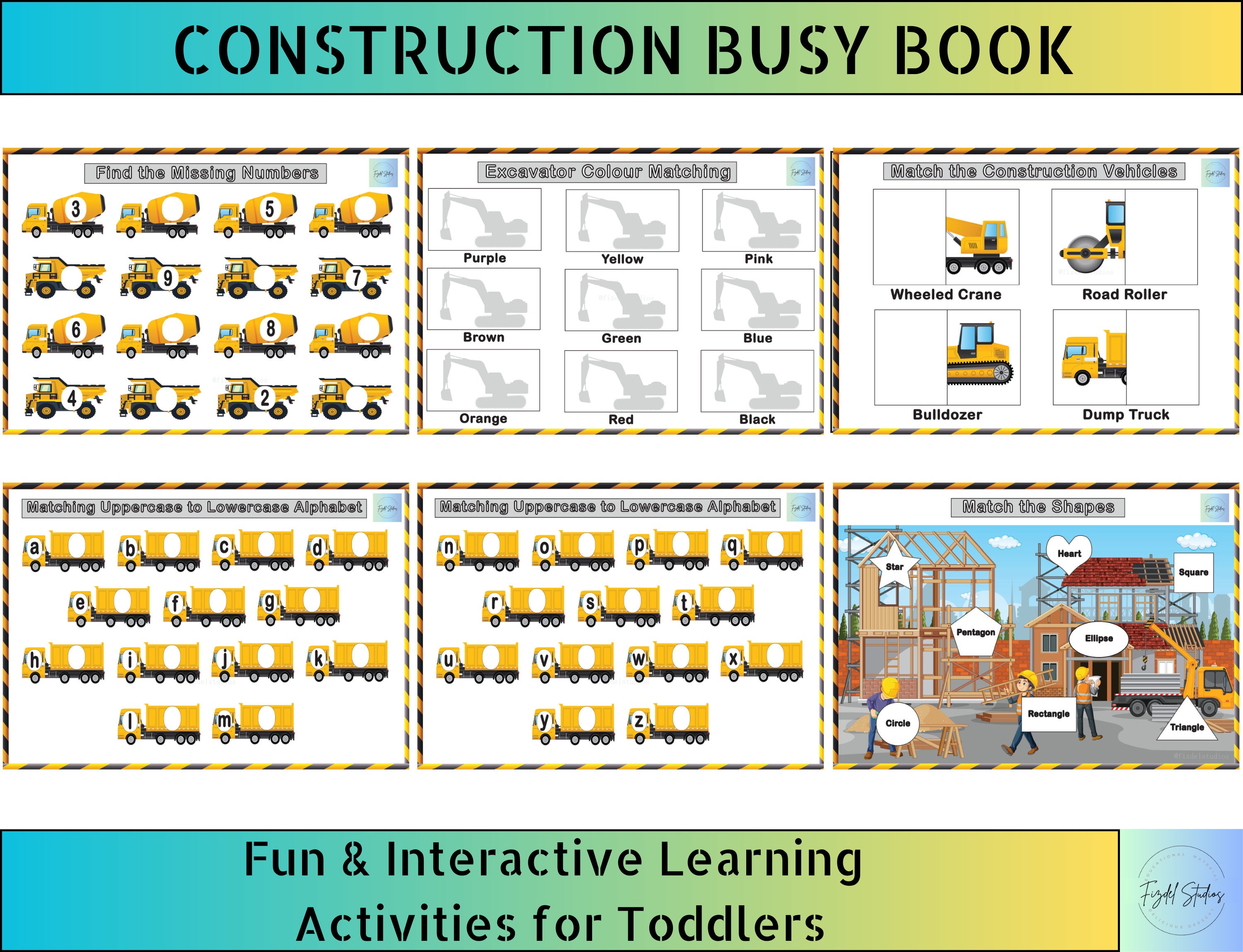 Construction Activity Book Printable Preschool Learning - Etsy