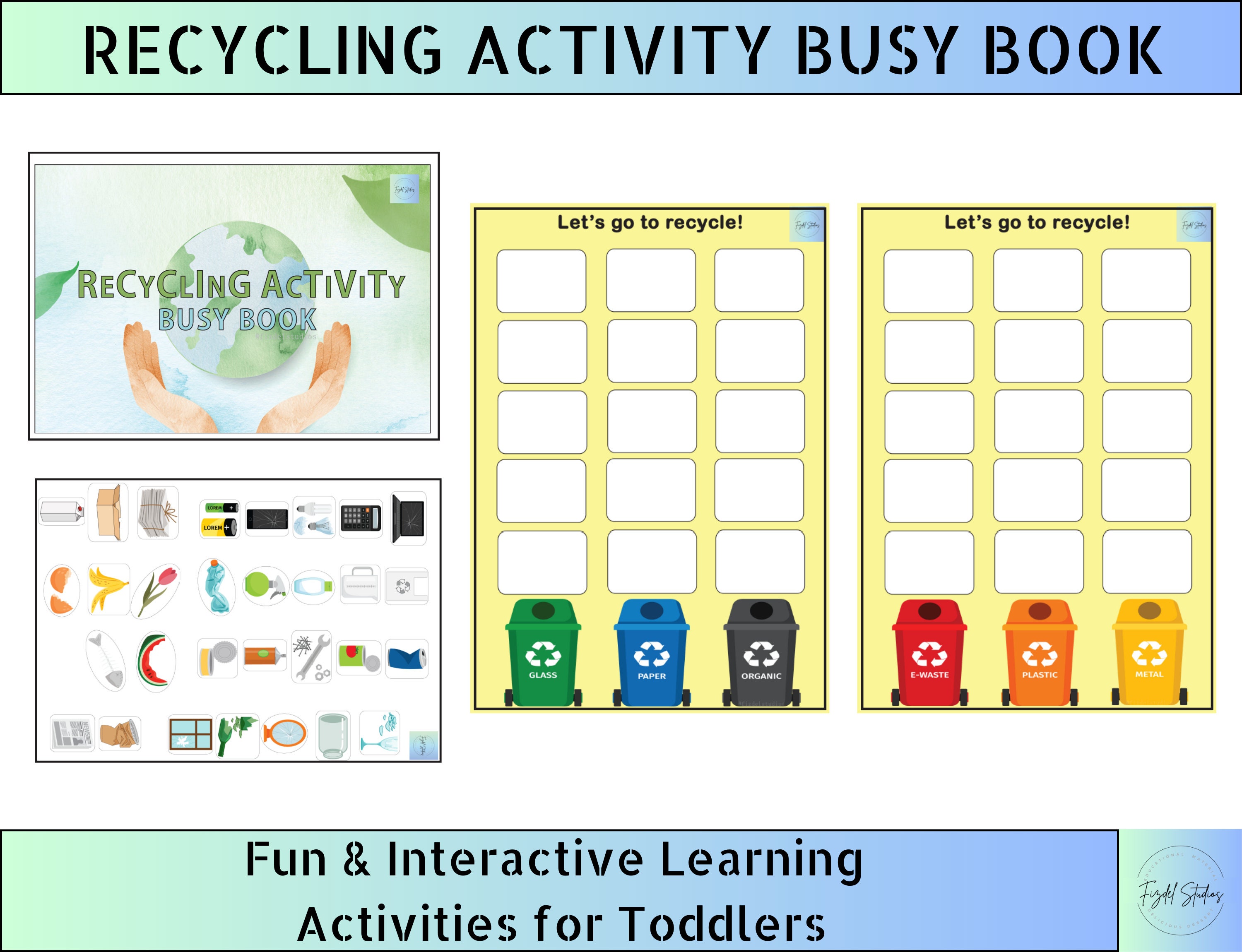 Recycling Activity Book Printable Preschool Learning - Etsy