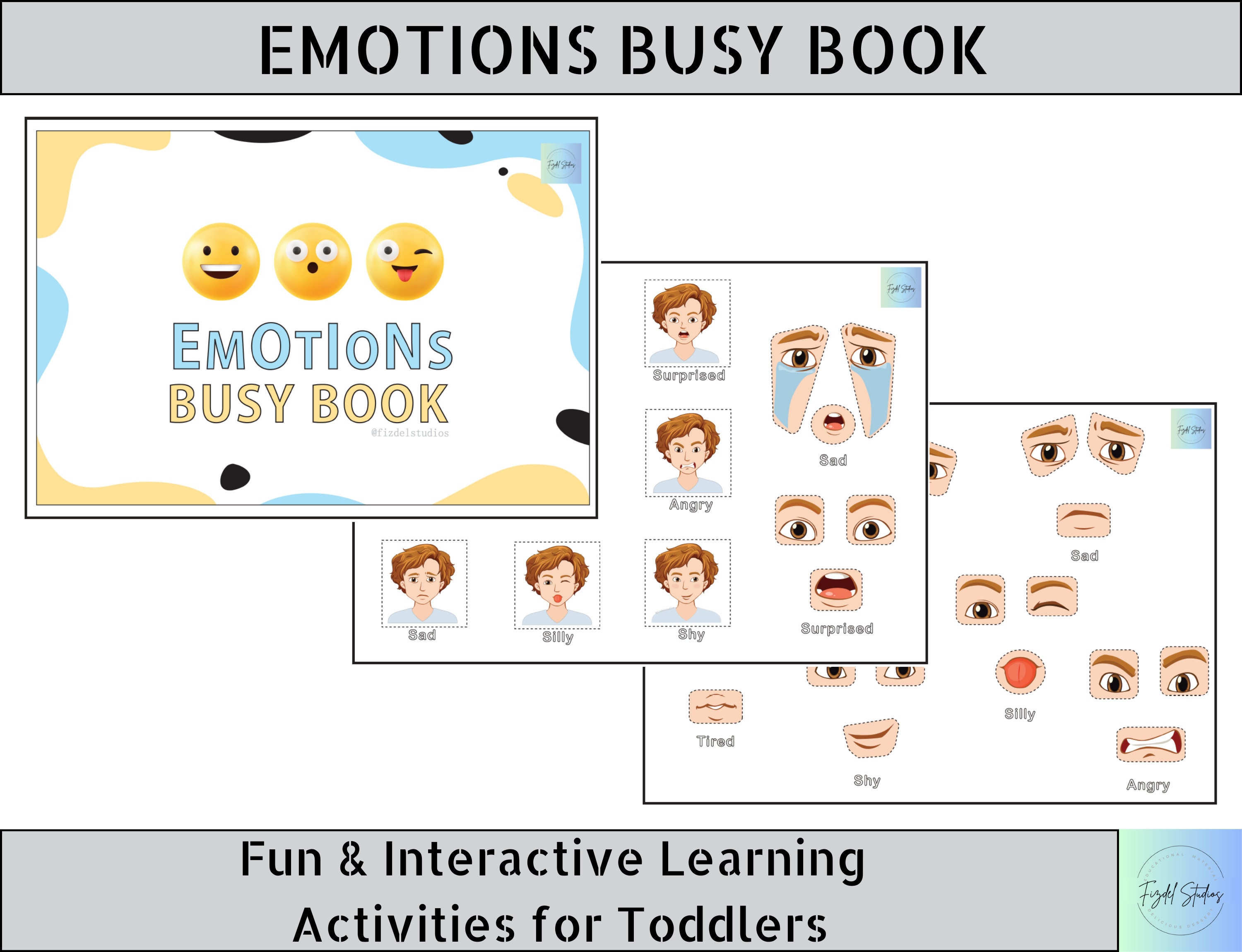 Emotions Activity Book Printable Preschool Learning Activity Binder ...