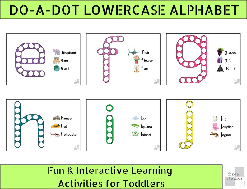 Do A Dot Sticker Lowercase Alphabet Dot Dab Marker Activity - Etsy