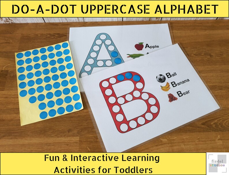 Do A Dot Sticker Uppercase Alphabet Dot Dab Marker Activity - Etsy