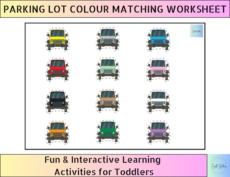 Colours Parking Lot Color Activity Book Printable Preschool Learning ...
