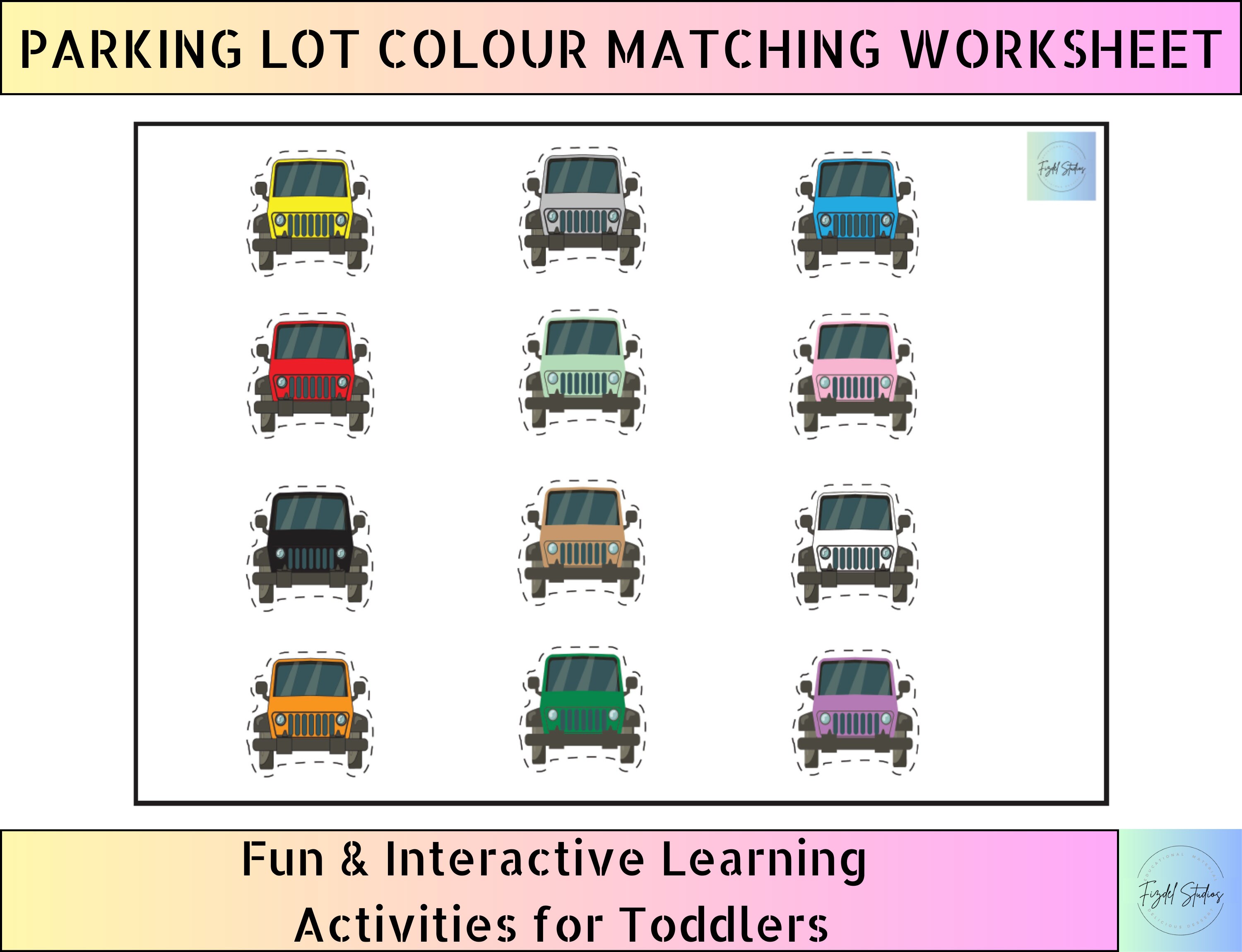 Colours Parking Lot Color Activity Book Printable Preschool Learning ...