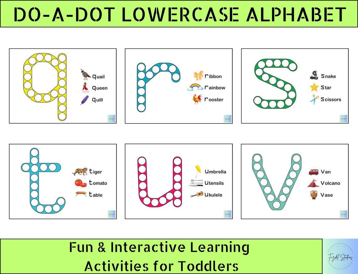 Do A Dot Sticker Lowercase Alphabet Dot Dab Marker Activity Book ...
