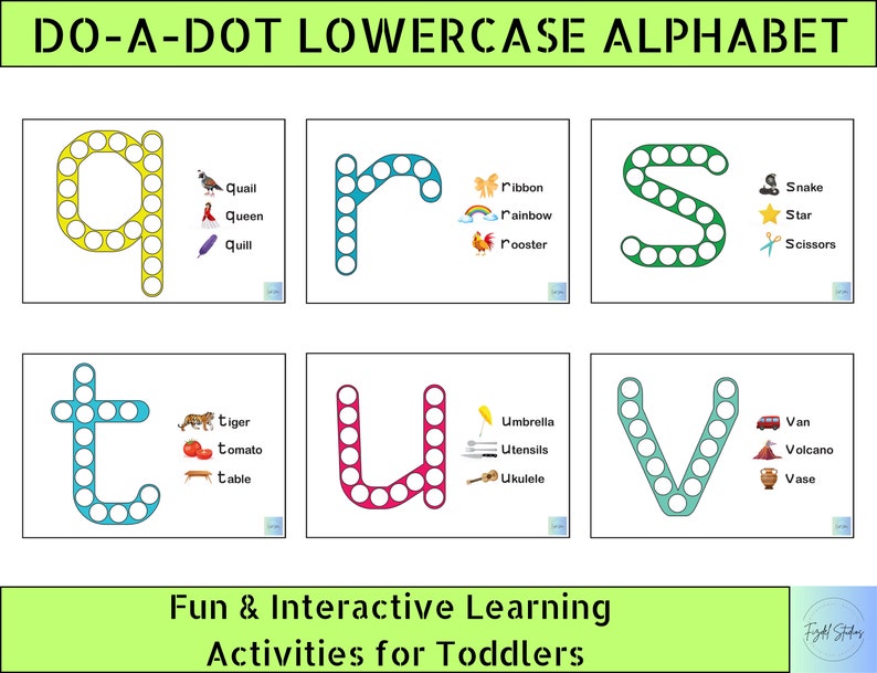 Do A Dot Sticker Lowercase Alphabet Dot Dab Marker Activity Book ...