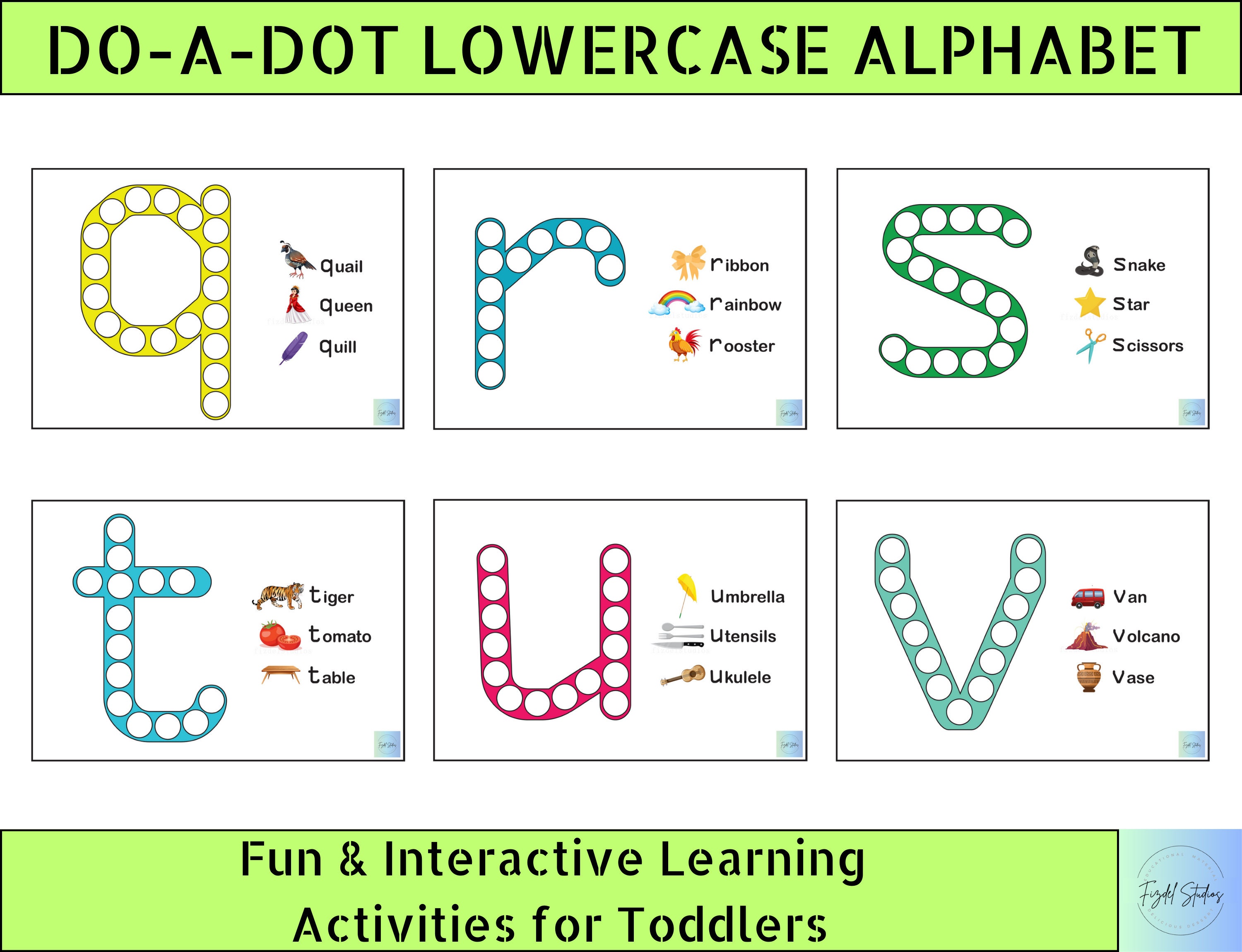 Do A Dot Sticker Lowercase Alphabet Dot Dab Marker Activity Book ...