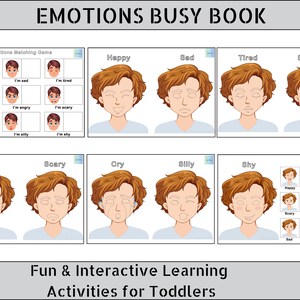 Emotions Activity Book Printable Preschool Learning Activity Binder ...