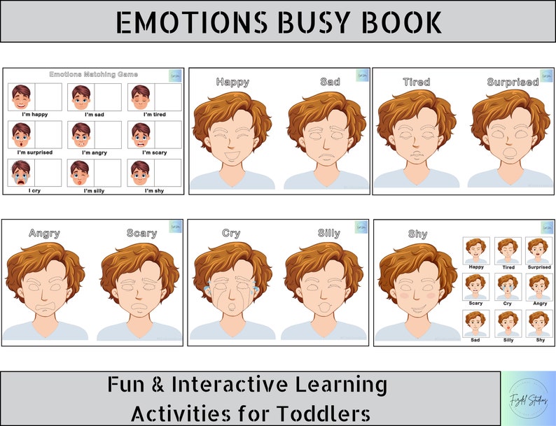 Emotions Activity Book Printable Preschool Learning Activity Binder ...