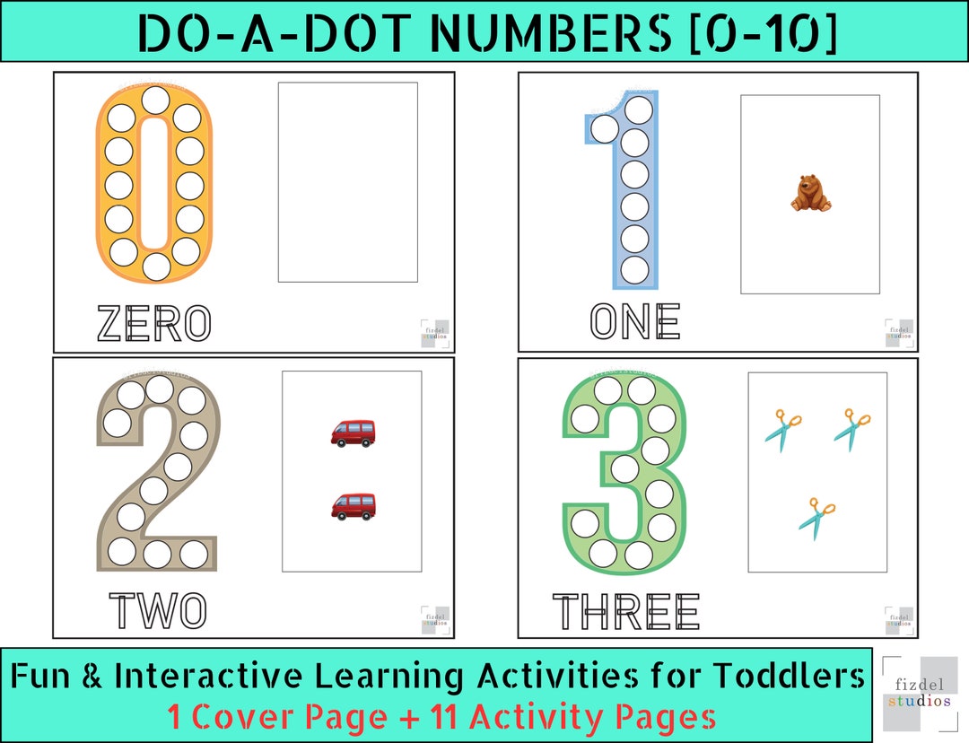 Do A Dot Sticker Numbers Dot Dab Markers Activity Book - Etsy