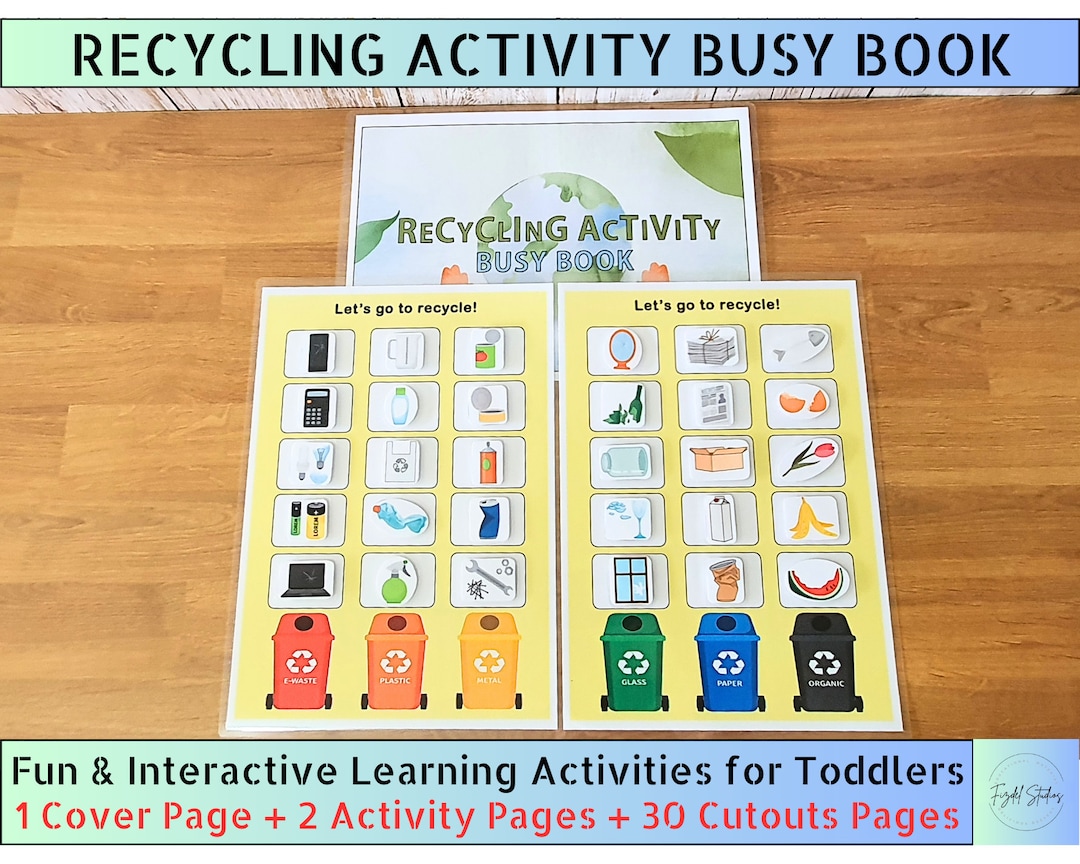 Recycling Activity Book Printable Preschool Learning Worksheets ...