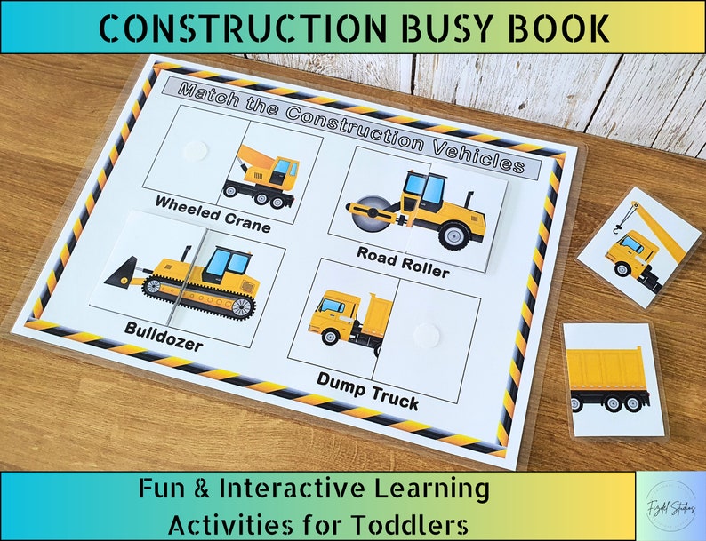 Construction Activity Book Printable Preschool Learning Activity Binder ...