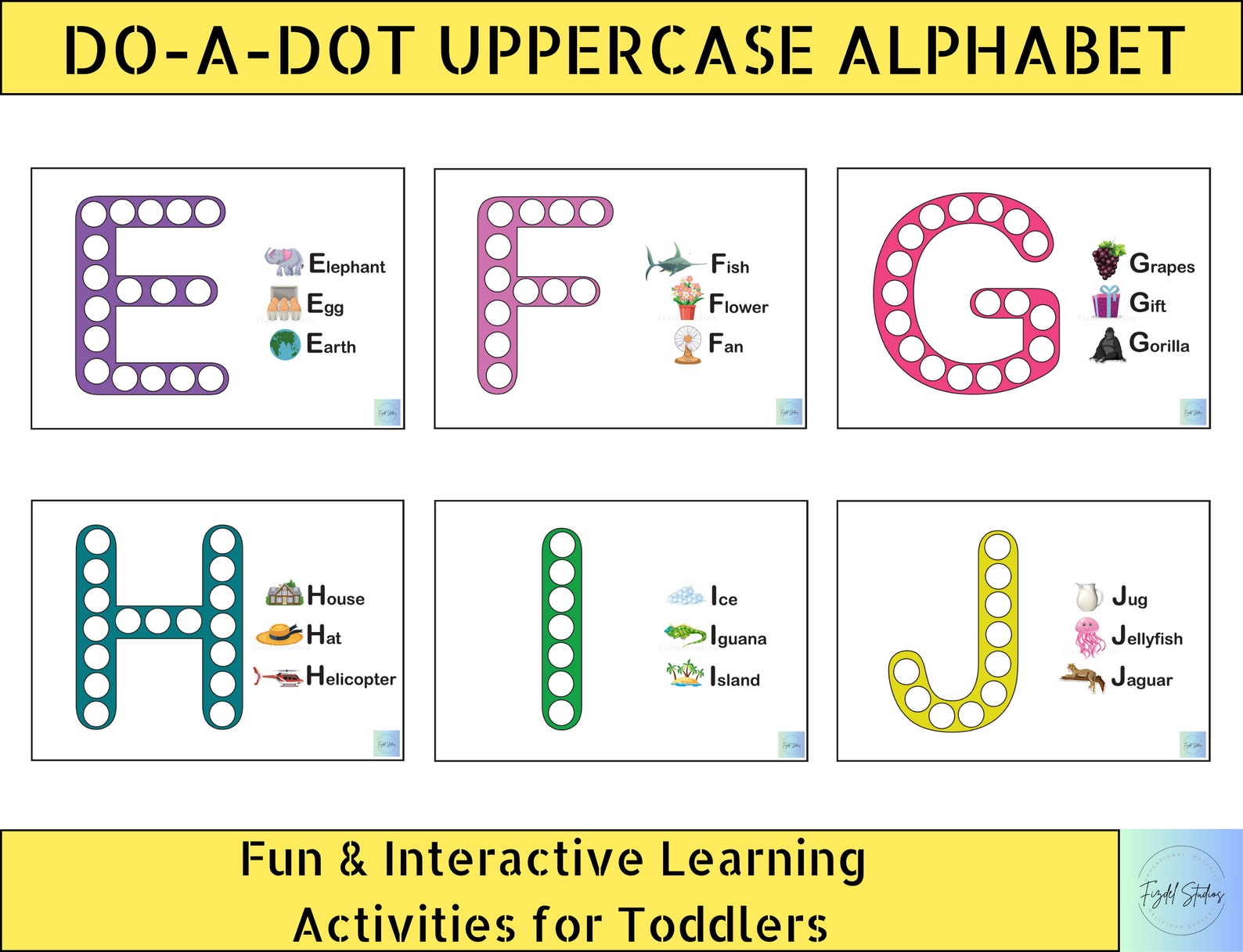 Do A Dot Sticker Uppercase Alphabet Dot Dab Marker Activity Book ...