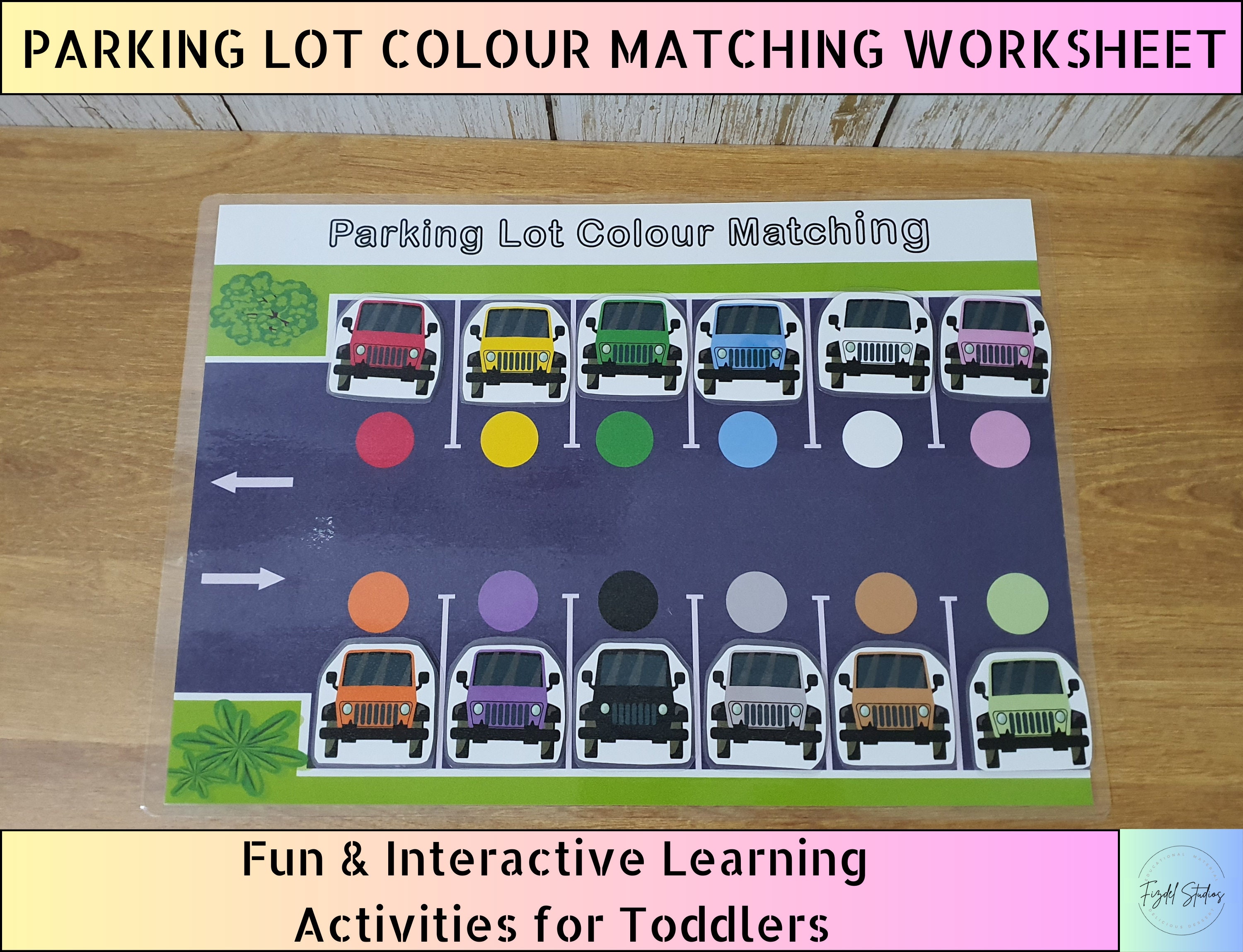 Colours Parking Lot Color Activity Book Printable Preschool Learning ...