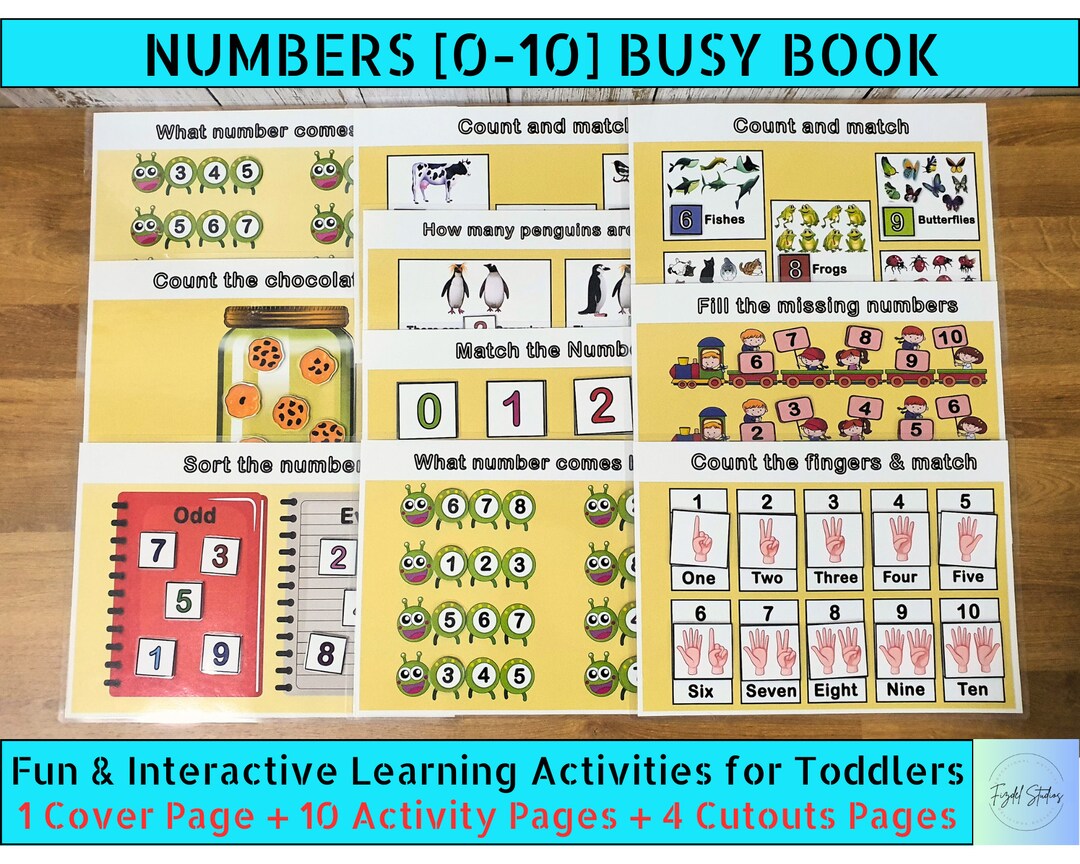 Numbers 0 to 10 Activity Book Printable Preschool Learning Activity ...