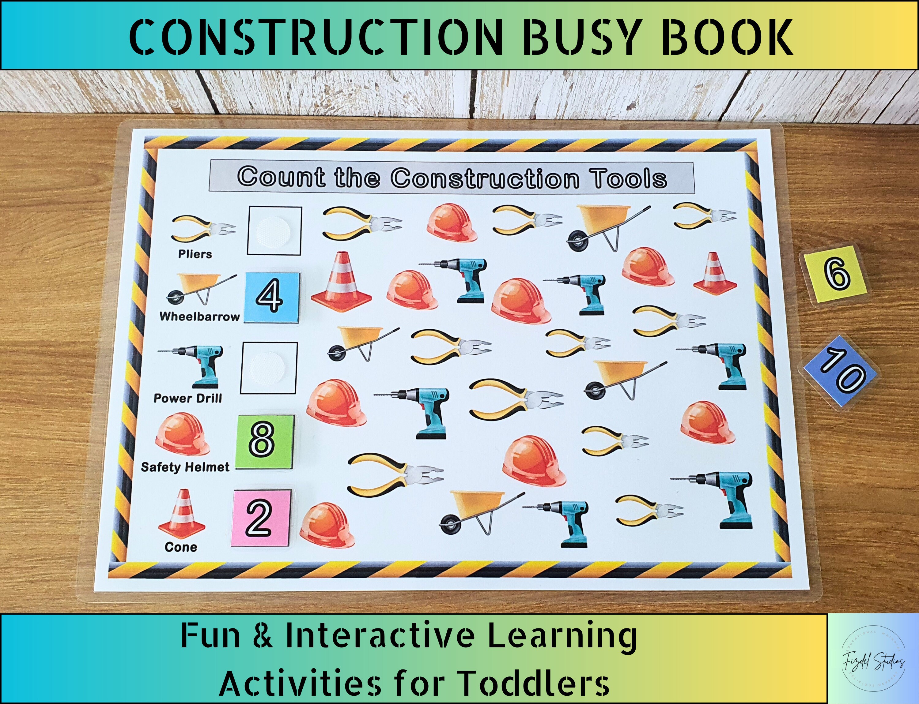 Construction Activity Book Printable Preschool Learning Activity Binder ...