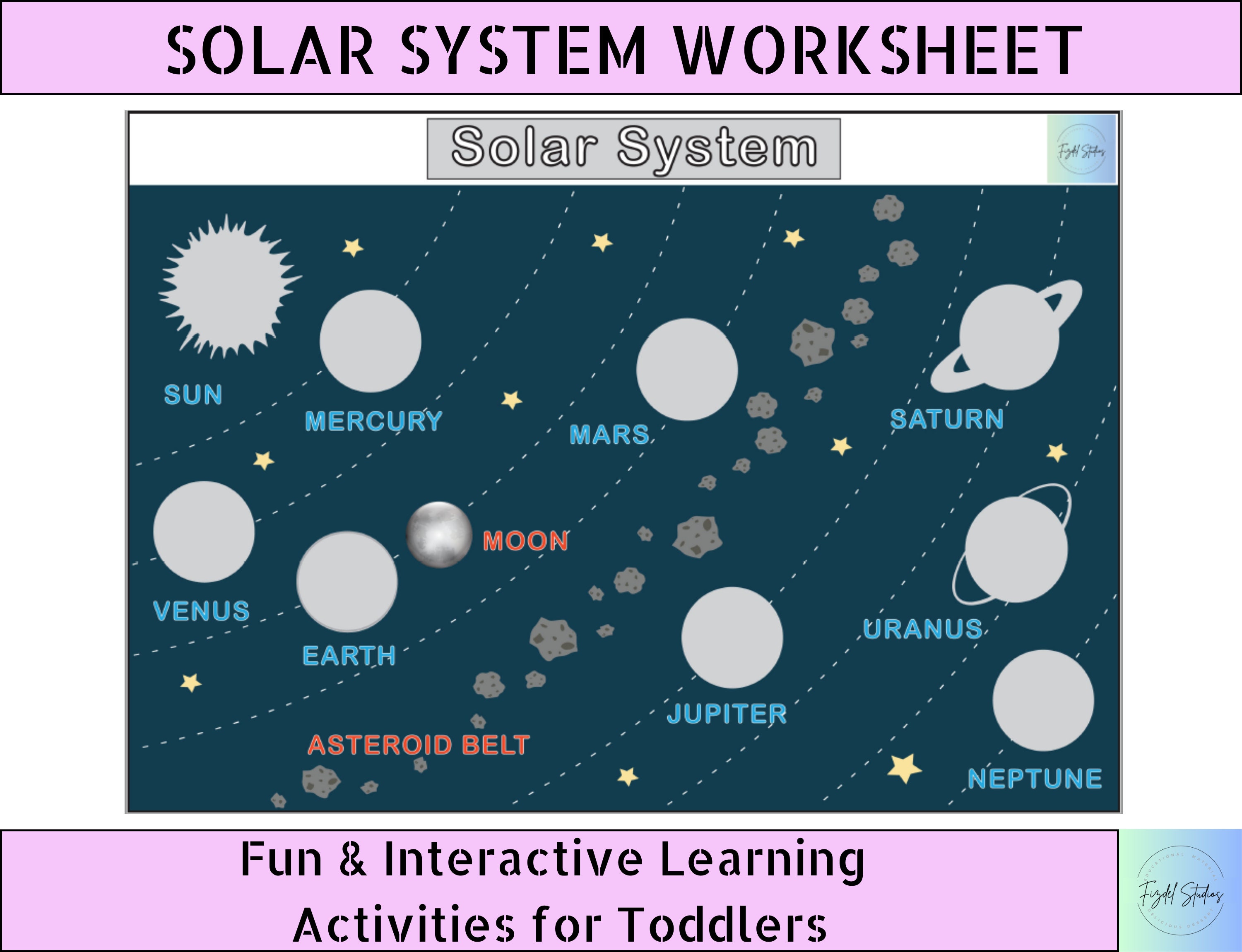 Solar System Activity Book Printable Preschool Learning - Etsy