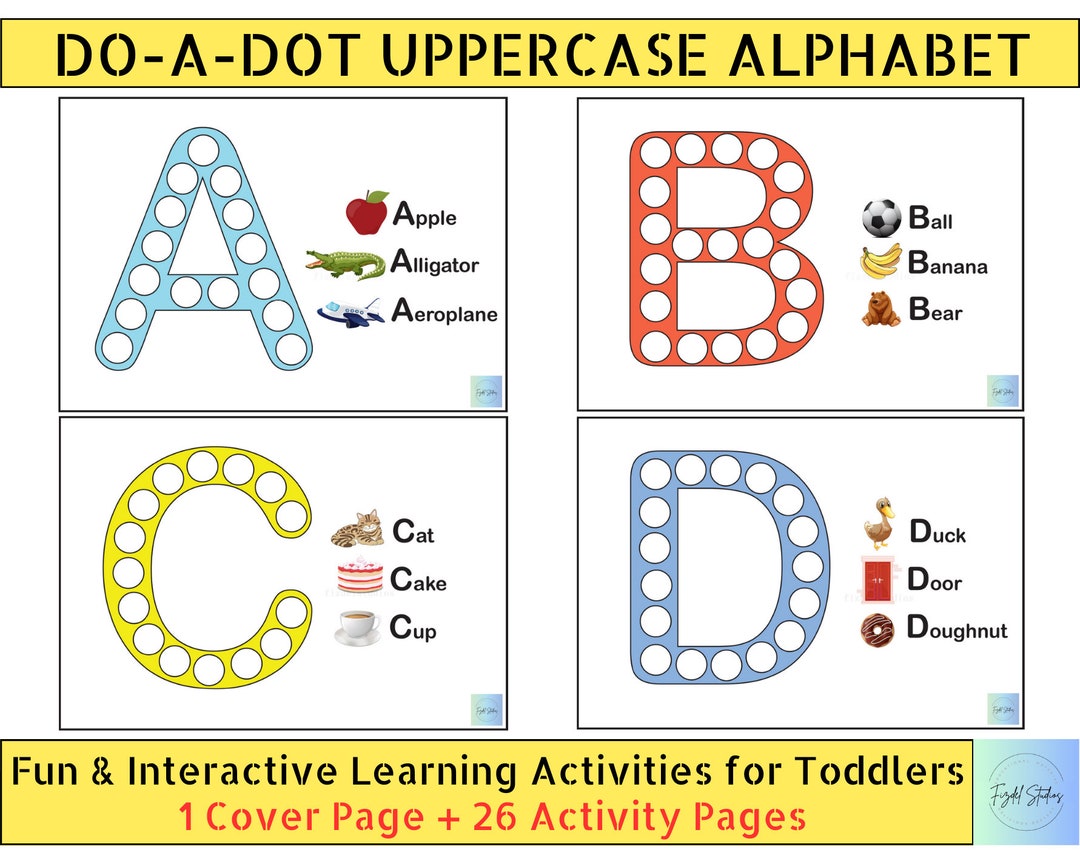 Do A Dot Sticker Uppercase Alphabet Dot Dab Marker Activity Book ...