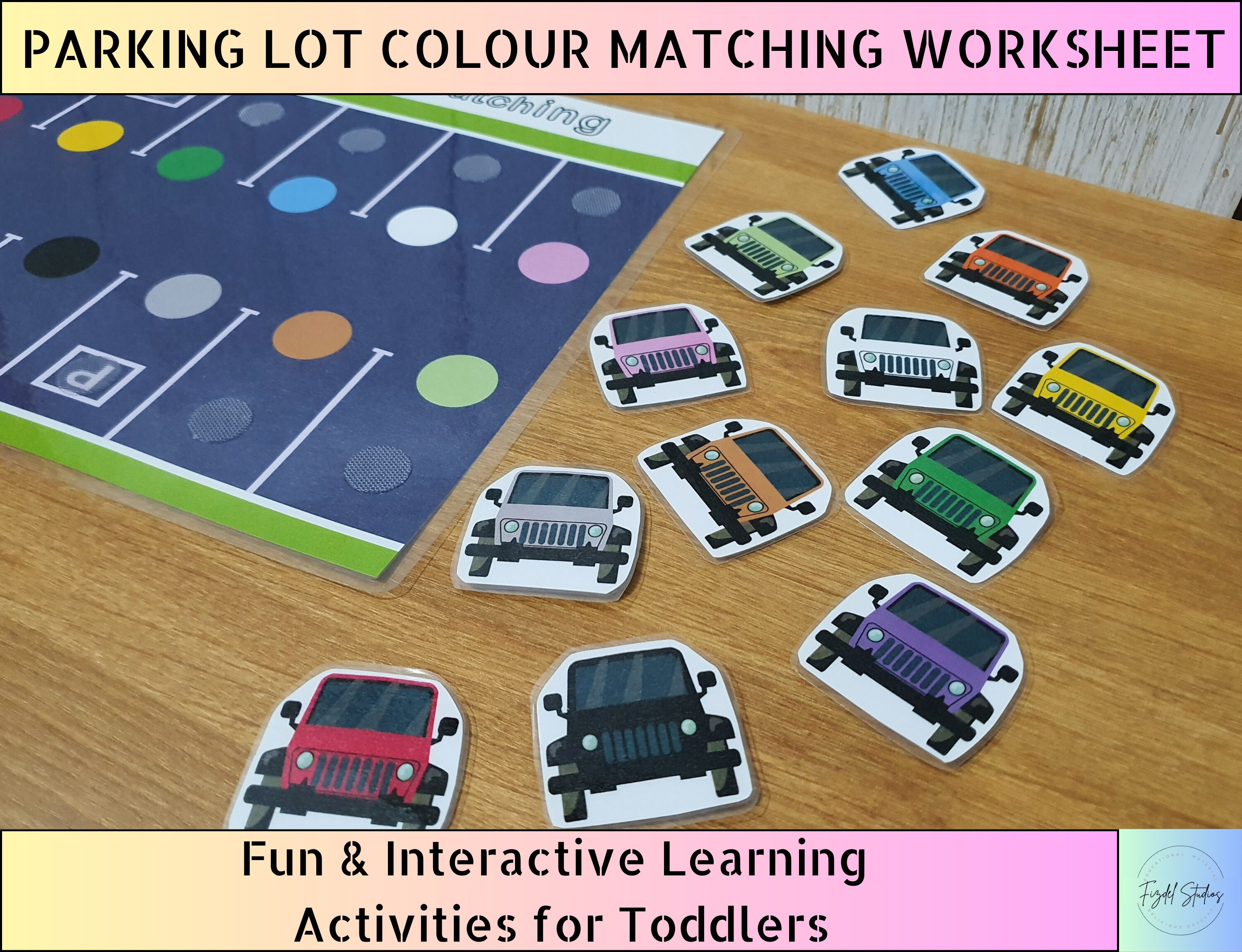 Colours Parking Lot Color Activity Book Printable Preschool Learning ...