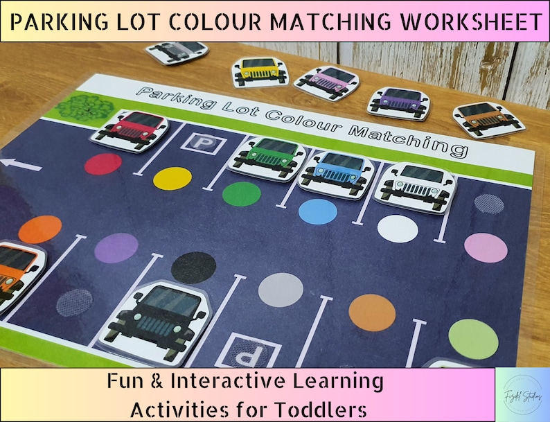 Colours Parking Lot Color Activity Book Printable Preschool Learning ...