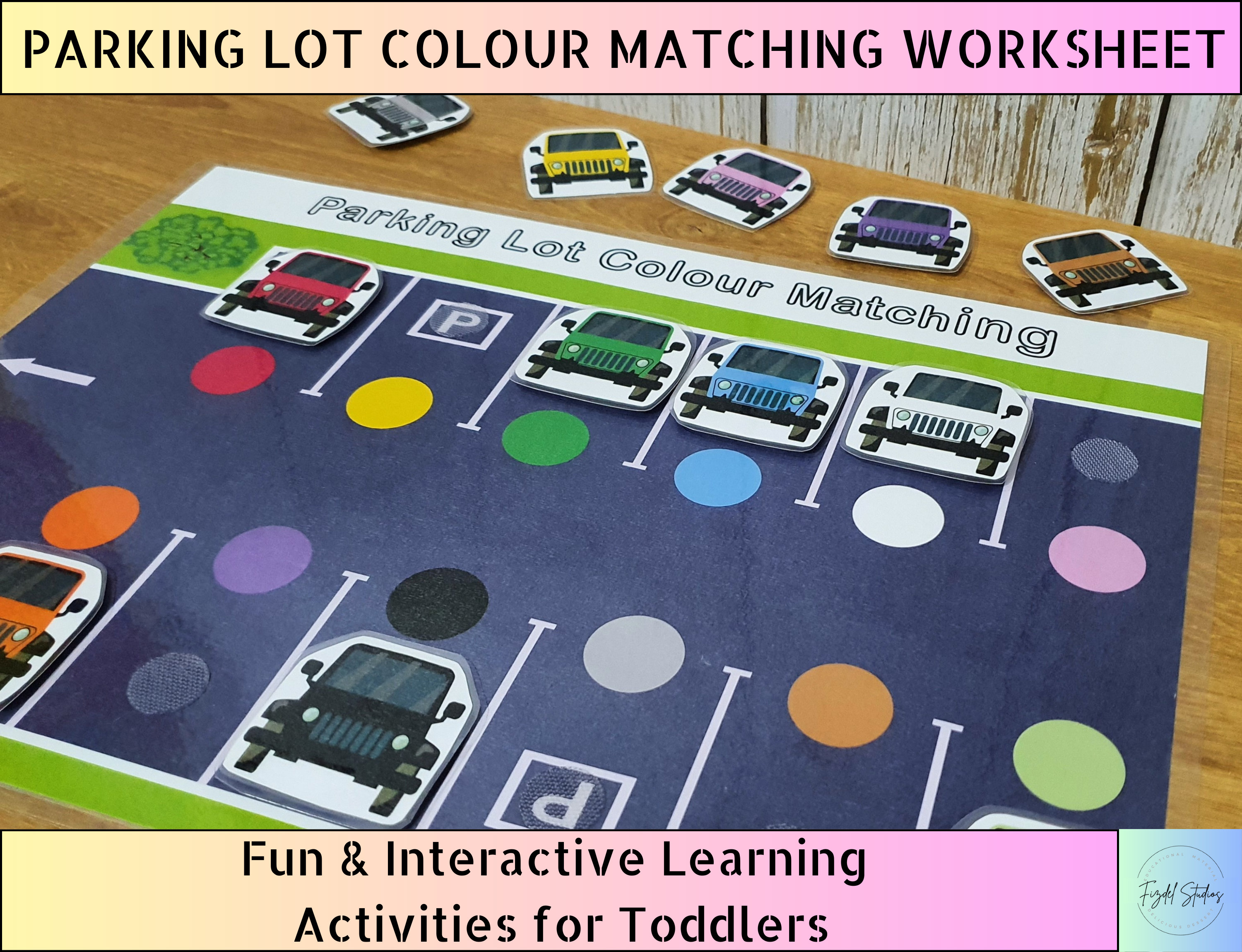 Colours Parking Lot Color Activity Book Printable Preschool Learning ...