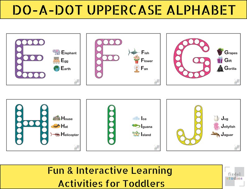 Do A Dot Sticker Uppercase Alphabet Dot Dab Marker Activity - Etsy
