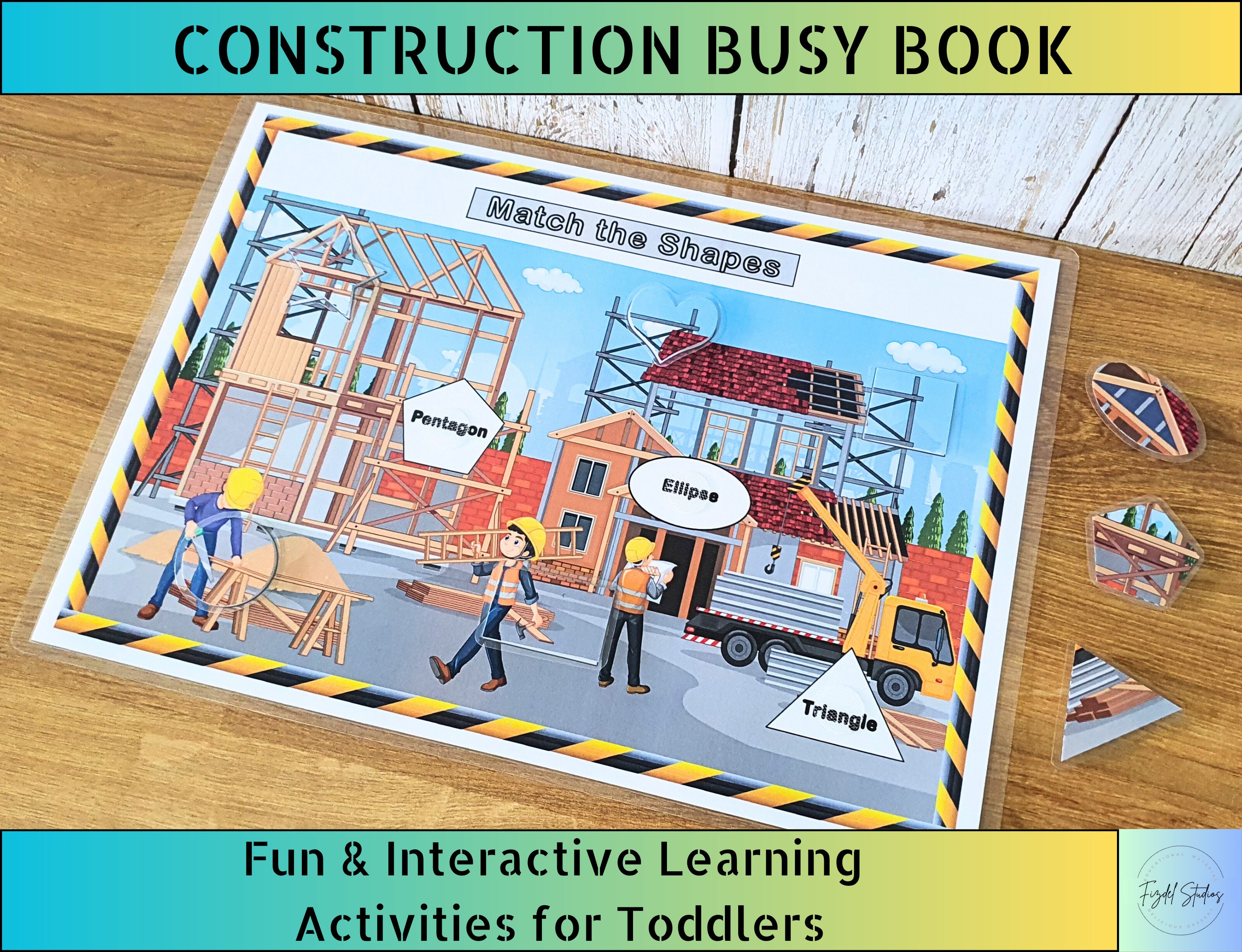 Construction Activity Book Printable Preschool Learning Activity Binder ...