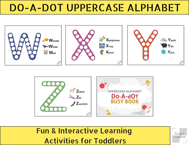 Do A Dot Sticker Uppercase Alphabet Dot Dab Marker Activity - Etsy