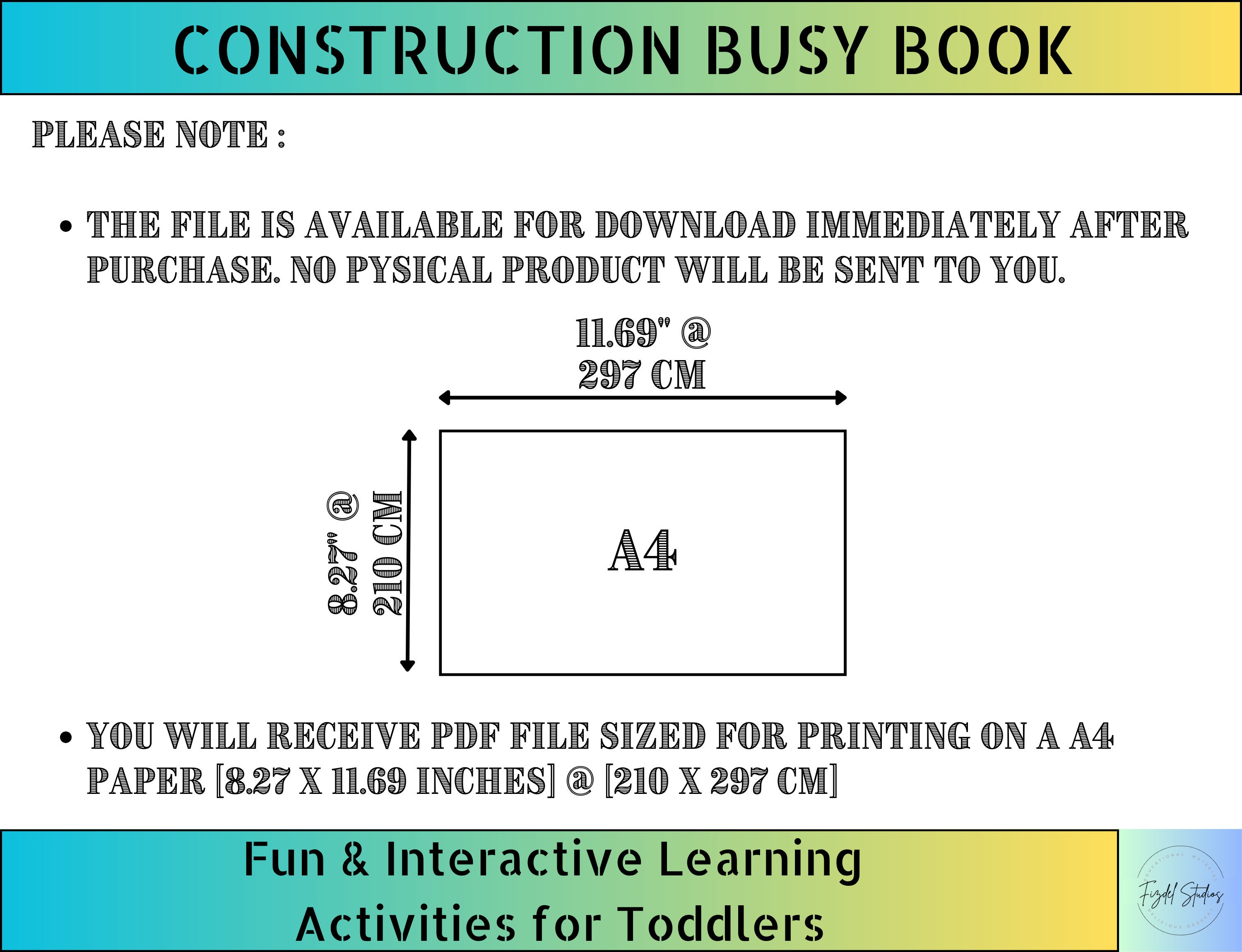 Construction Activity Book Printable Preschool Learning - Etsy