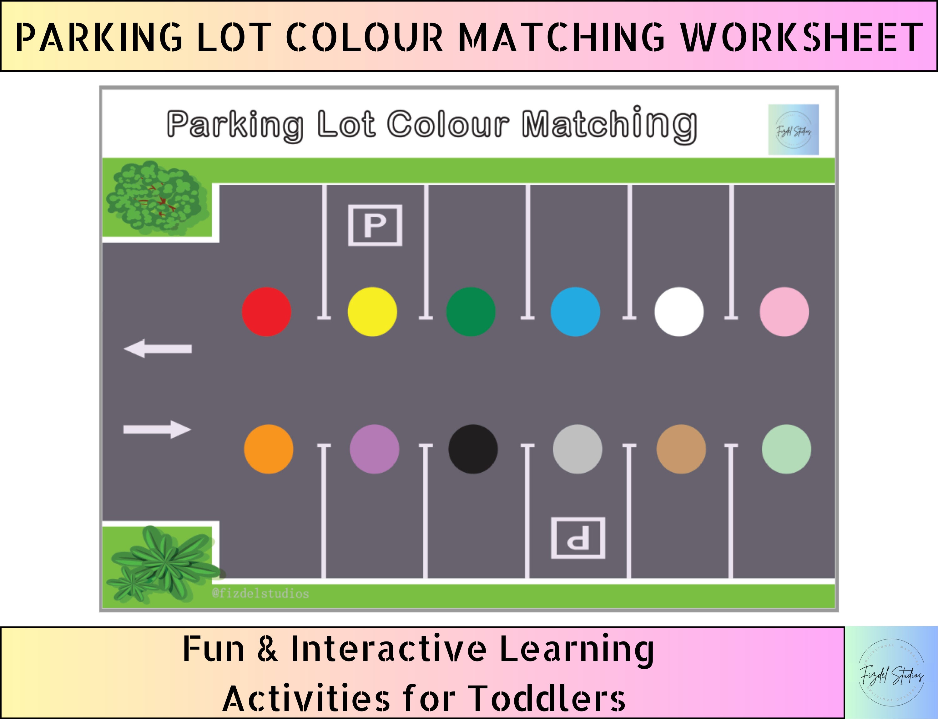 Colours Parking Lot Color Activity Book Printable Preschool Learning ...