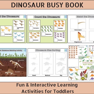 Dinosaur Activity Book Printable Preschool Learning Activity Binder ...
