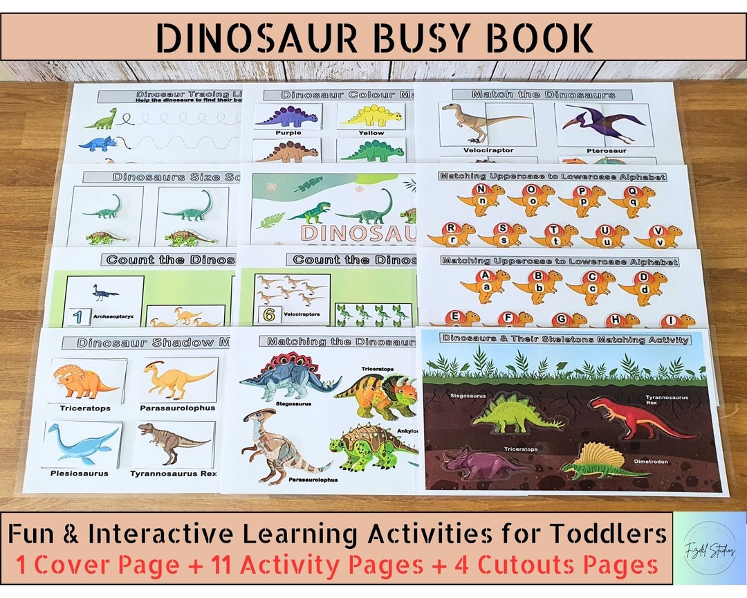 Dinosaur Activity Book Printable Preschool Learning Activity Binder ...