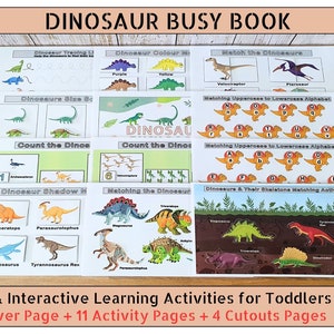 Dinosaur Activity Book Printable Preschool Learning Activity Binder ...