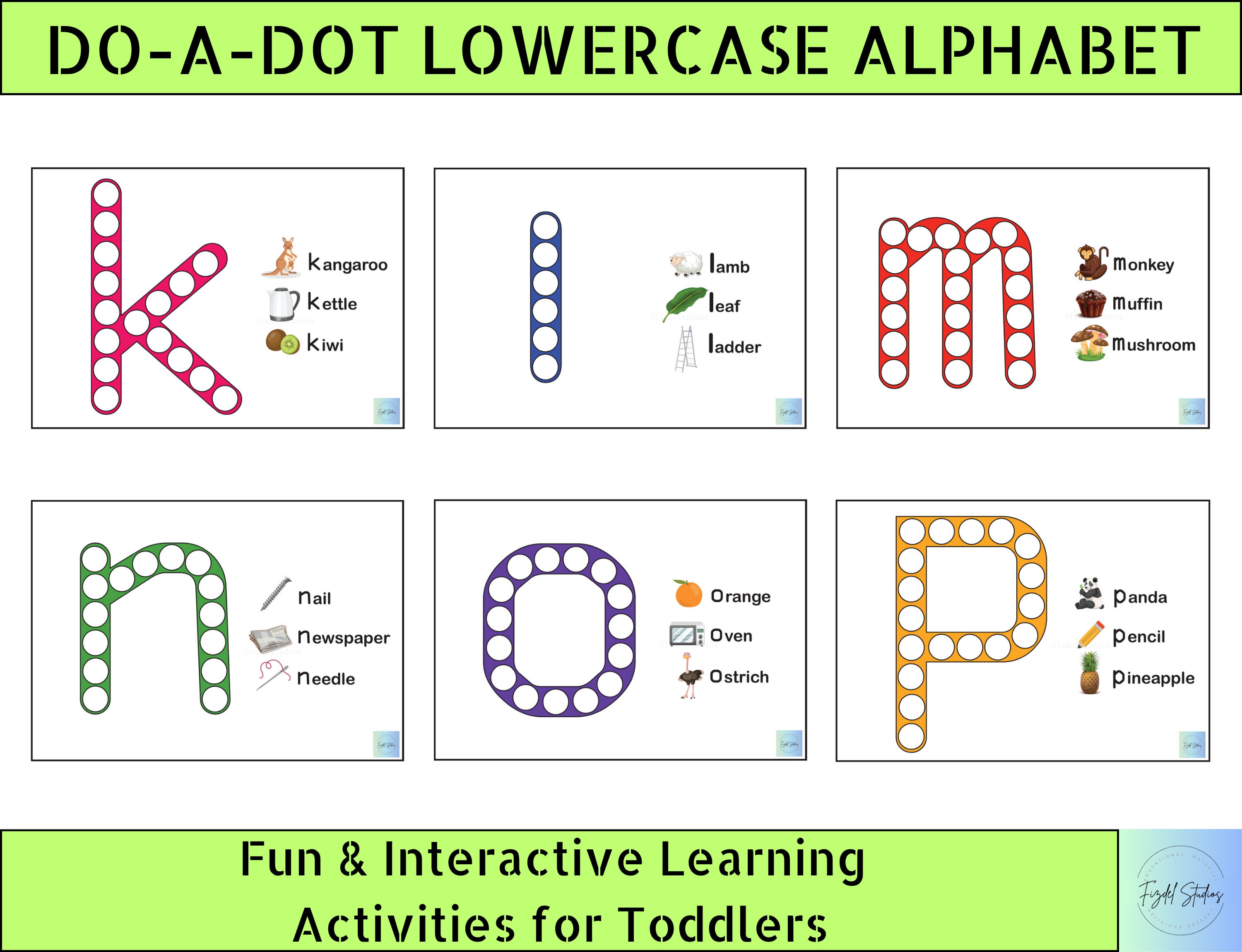 Do A Dot Sticker Lowercase Alphabet Dot Dab Marker Activity Book ...