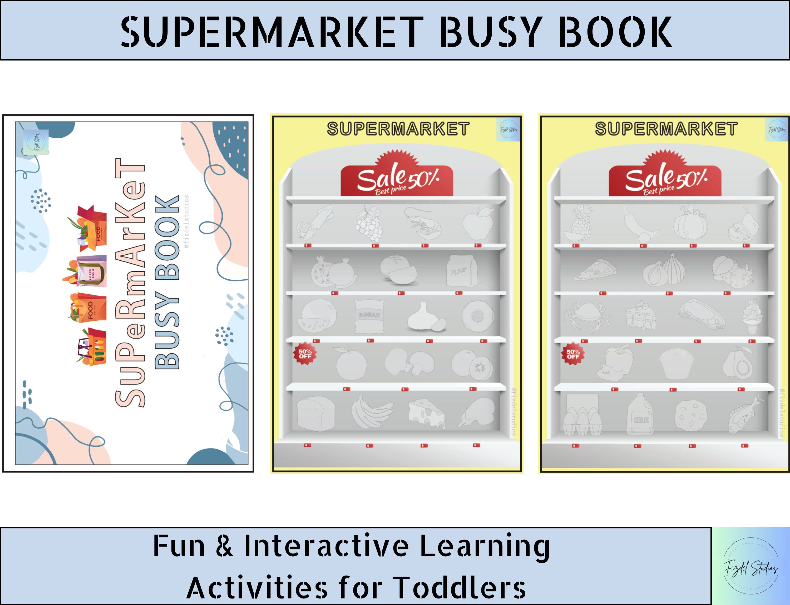 Supermarket Shopping Activity Book Printable Preschool Learning ...