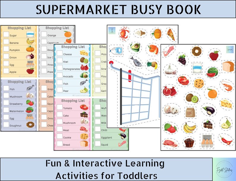 Supermarket Shopping Activity Book Printable Preschool Learning ...