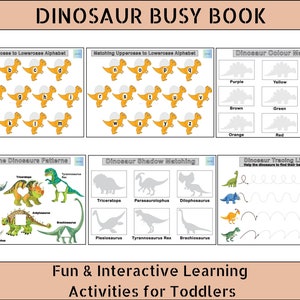 Dinosaur Activity Book Printable Preschool Learning Activity Binder ...