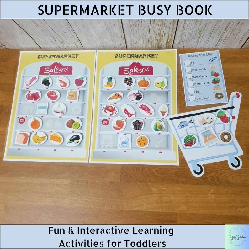 Supermarket Shopping Activity Book Printable Preschool Learning ...