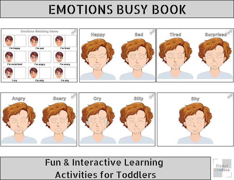 Emotions Activity Book Printable Preschool Learning Activity - Etsy