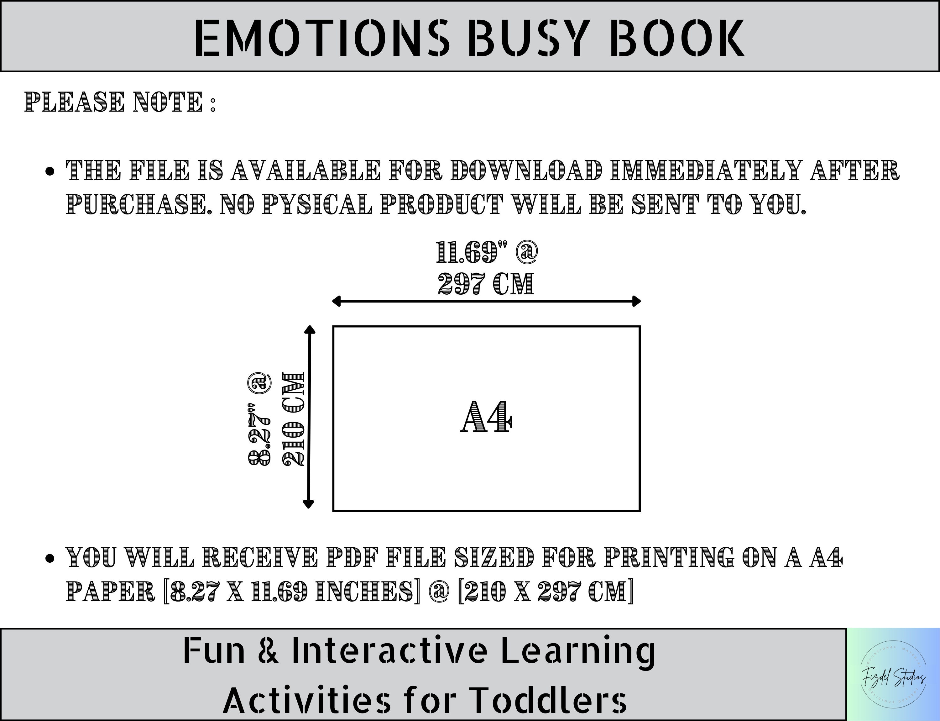 Emotions Activity Book Printable Preschool Learning Activity Binder ...