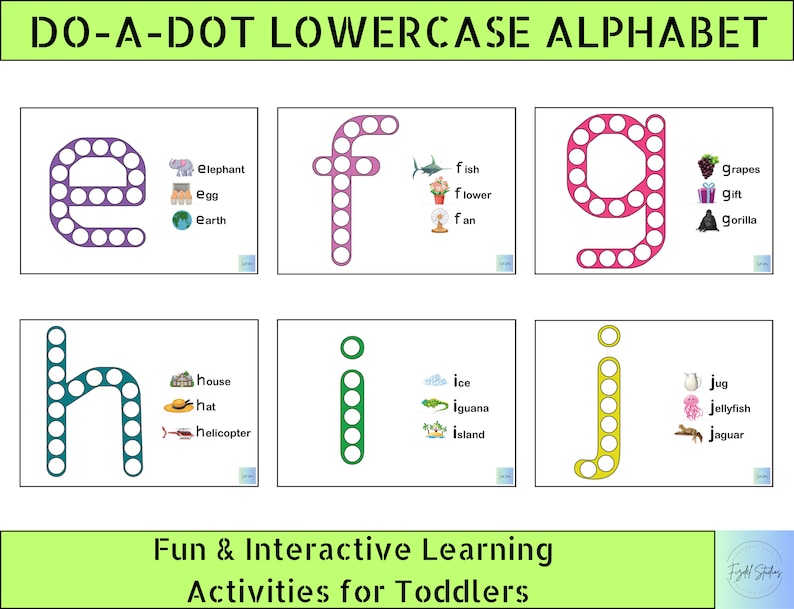Do A Dot Sticker Lowercase Alphabet Dot Dab Marker Activity Book ...