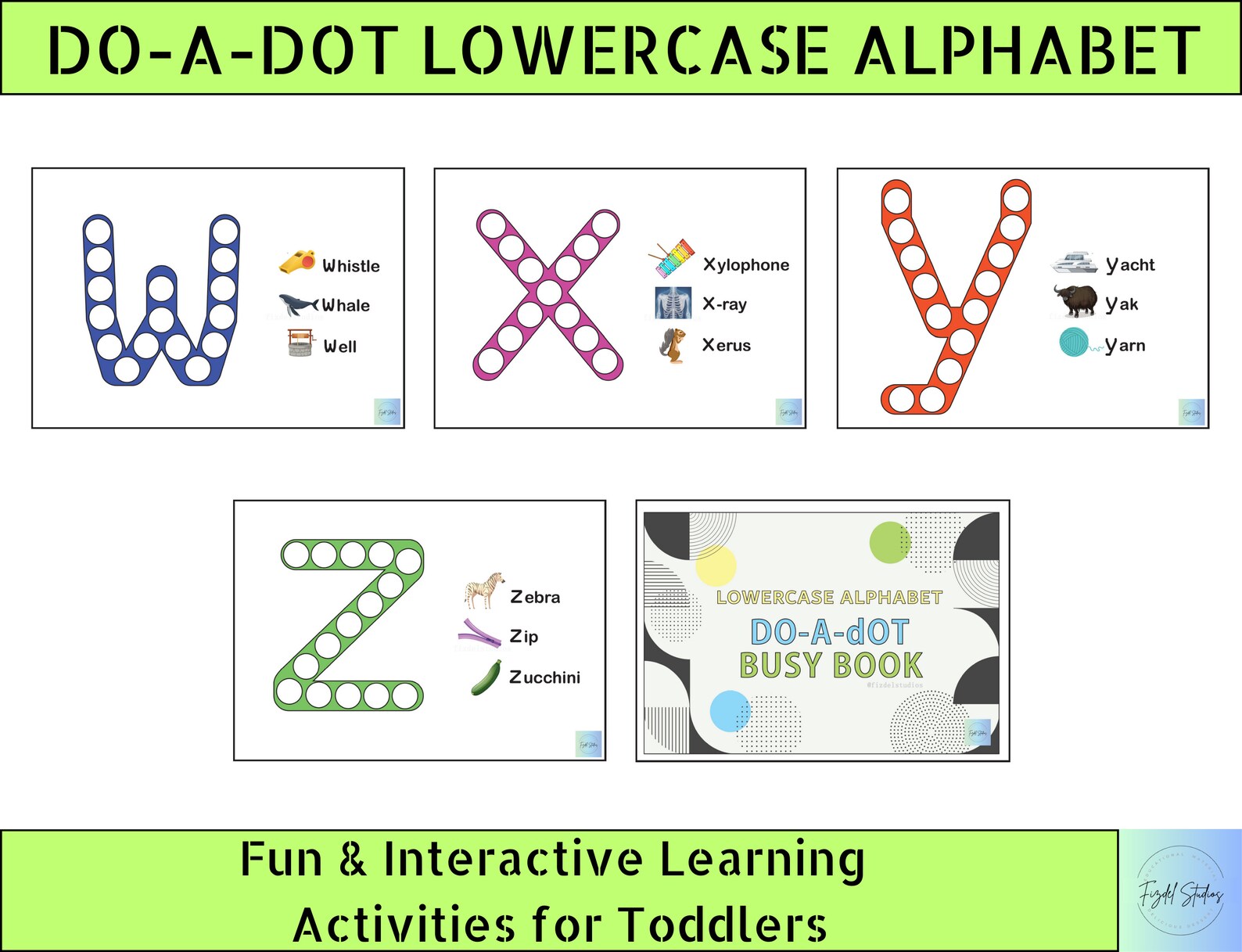 Do A Dot Sticker Lowercase Alphabet Dot Dab Marker Activity Book ...