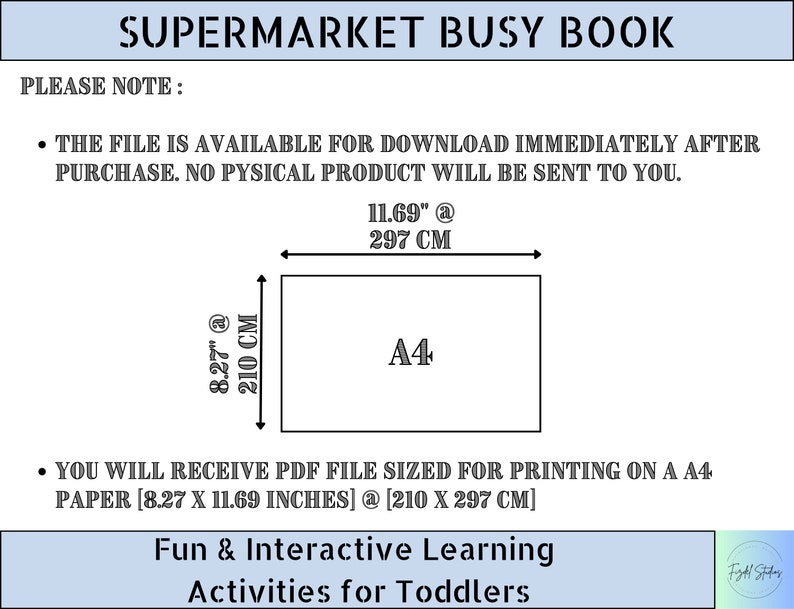 Supermarket Shopping Activity Book Printable Preschool Learning ...
