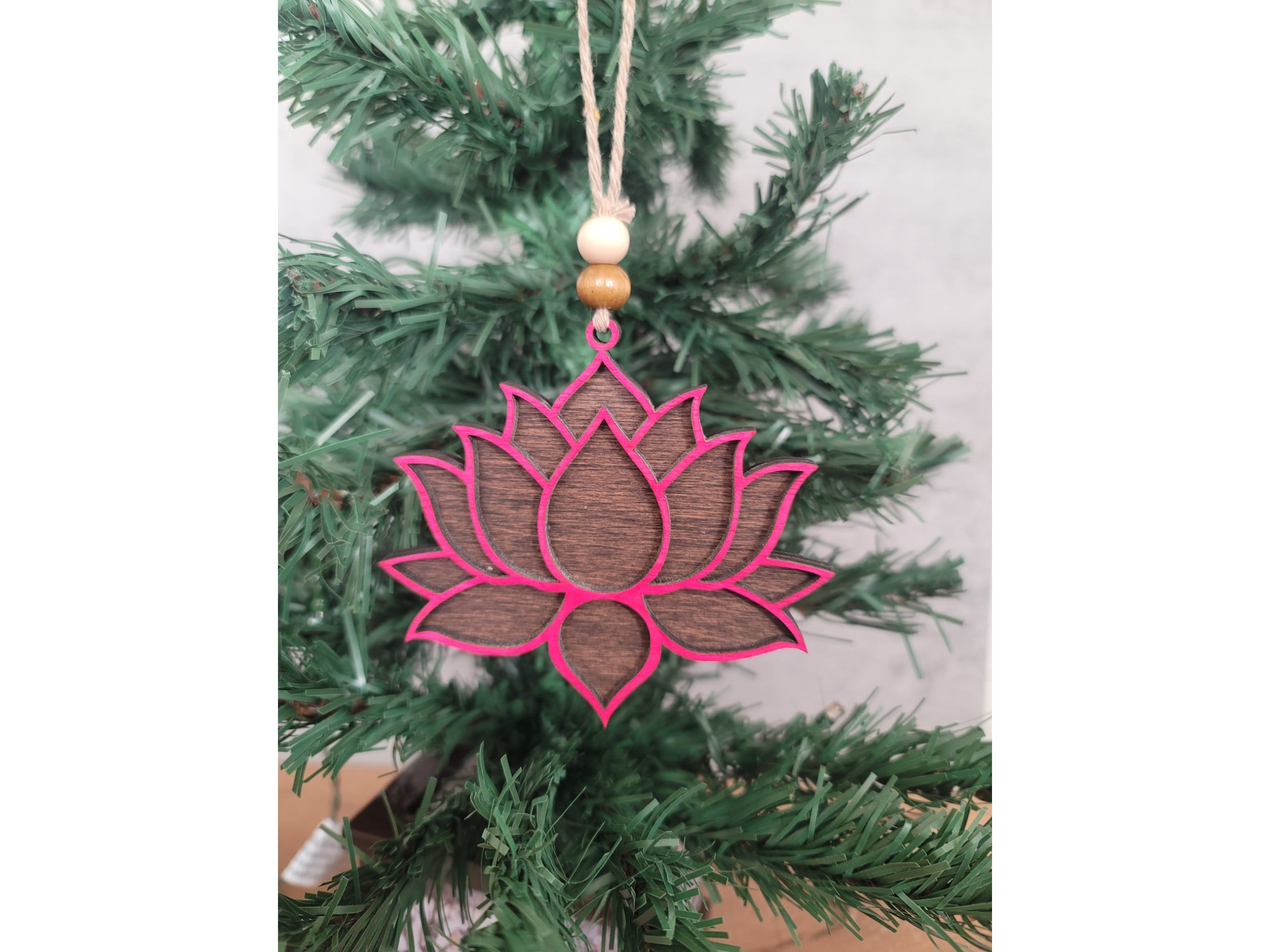 Lotus Flower Wood Christmas Ornament - Etsy