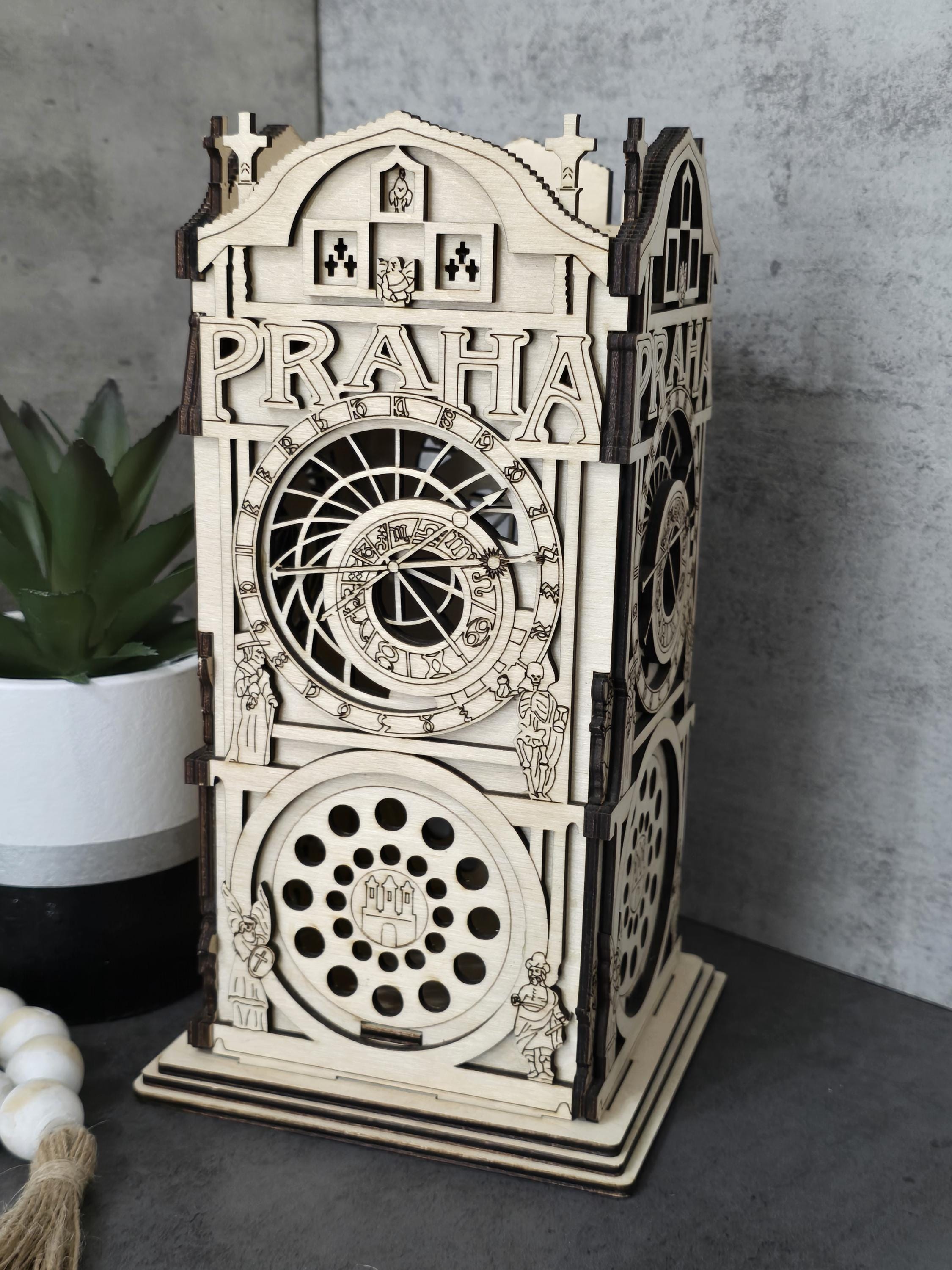 Wooden Prague Astronomical Clock Bank, Clock Piggy Bank - Etsy