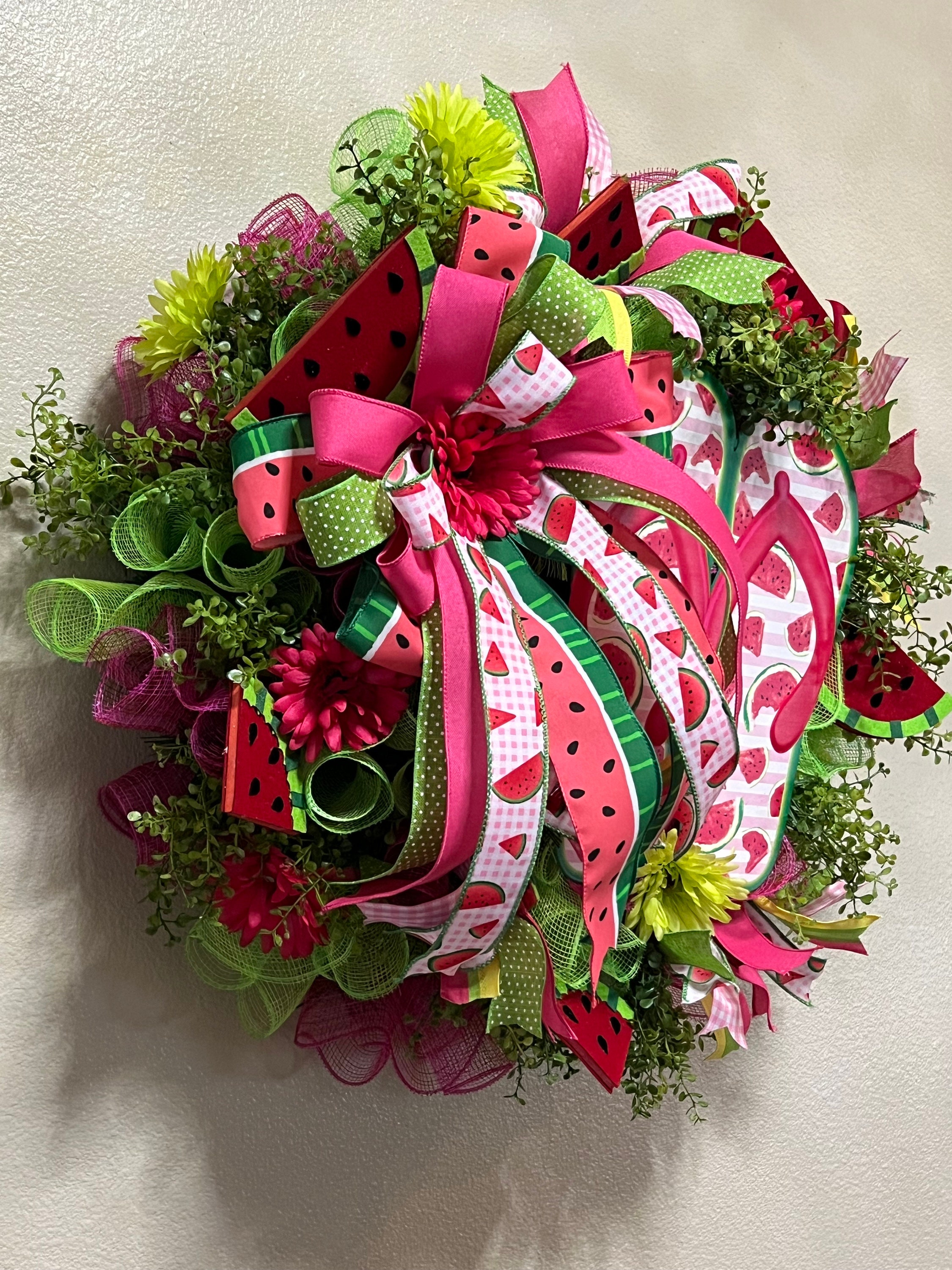 Watermelon Flip Flop Wreath - Etsy